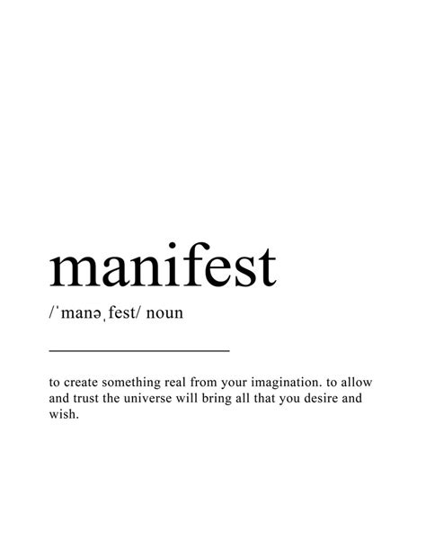 Manifest Definition Meaning Etsy