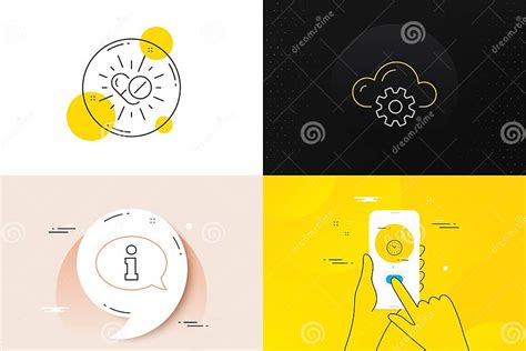 Minimal Set Of Time Management Information And Cloud Computing Line Icons For Web Development