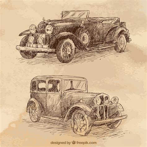 Vectores E Ilustraciones De Dibujar Coche Viejo Para Descargar Gratis
