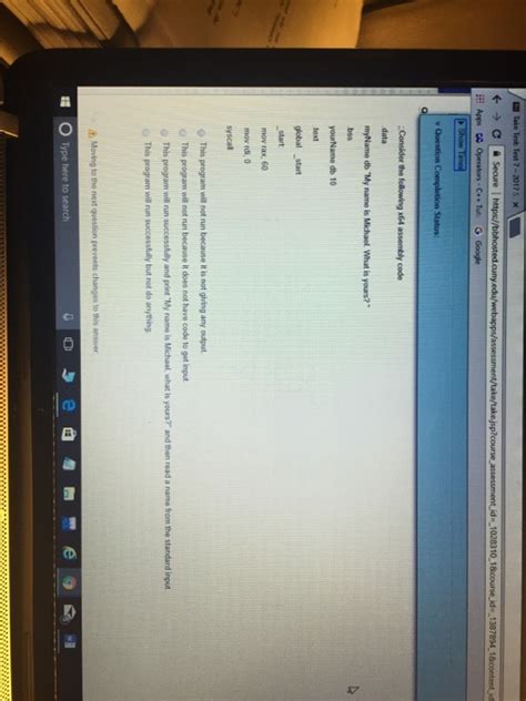 Solved Consider The Following X Assembly Code Data Chegg Com
