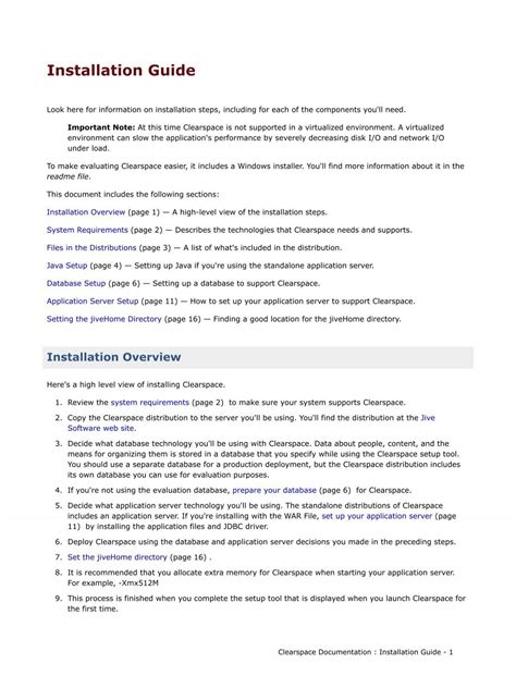 Installation Guide Documentation Jive Software