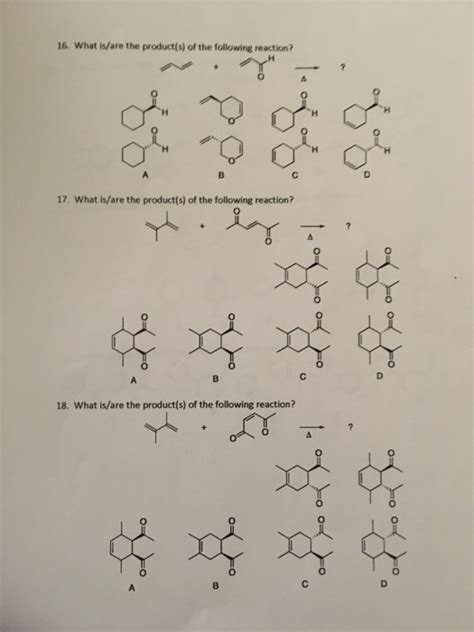 Solved 16 What Is Are The Product S Of The Following