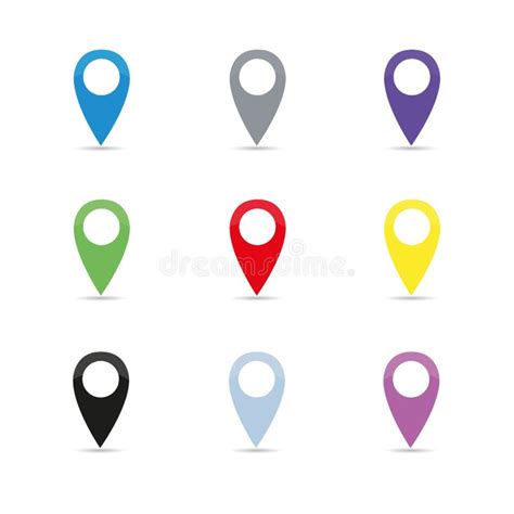 set colorful map pointer location pin icon marker symbol stock vector