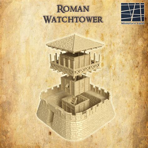 Файл 3d Roman Watchtower 28 Mm Tabletop Terrain・Идея 3d печати для