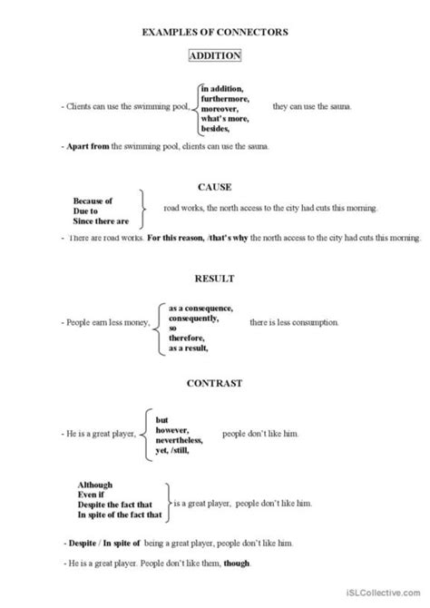 31 Linkers English Esl Worksheets Pdf And Doc