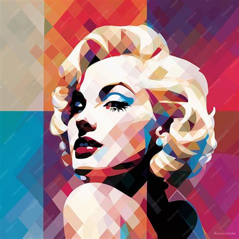 Premium Ai Image Angelous Marilyn Monroe Geometric Portrait Pop Art
