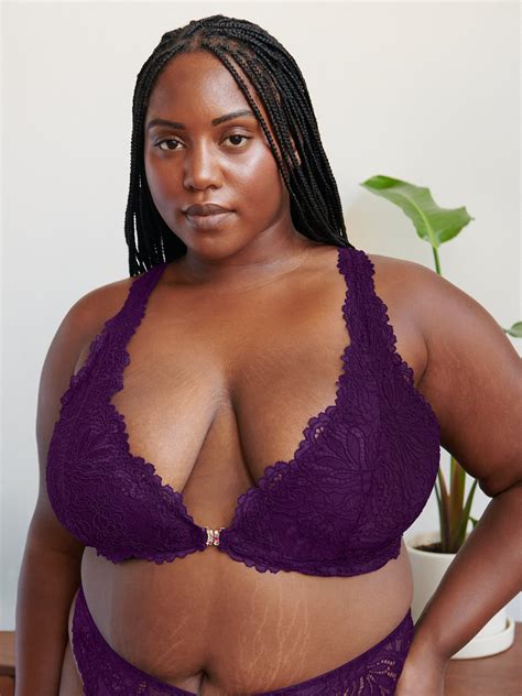 Romantic Corded Lace Front Closure Bralette In Purple Savage X Fenty