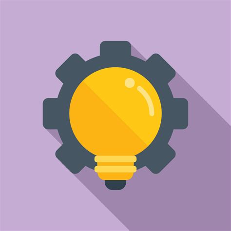 Gear Idea Icon Flat Vector Work Solution 14936628 Vector Art At Vecteezy