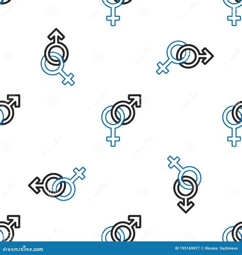 Line Gender Icon Isolated Seamless Pattern On White Background Symbols