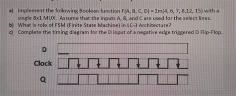 Solved A Implement The Following Boolean Function Chegg