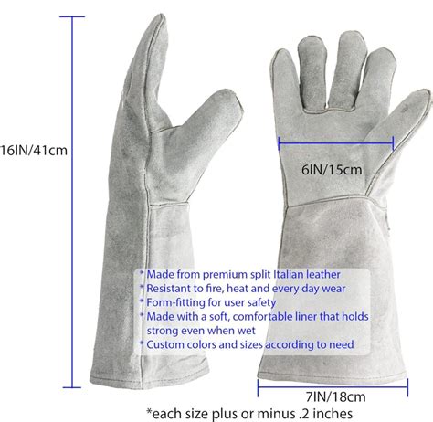 16 Welding Gloves Heat Resistant Unibody Cow Split Leather Bbq Cooking