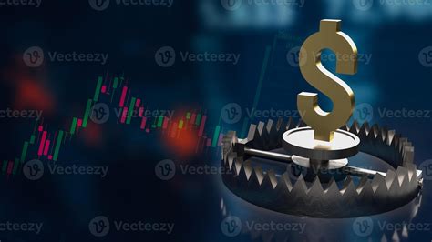El Símbolo Del Dólar De Oro En La Trampa Para Osos Para La