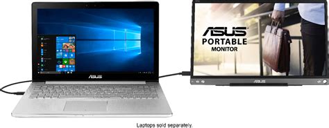 Asus Zenscreen Ips Fhd P Usb Type C Portable Monitor With Foldable Smart Case Dark