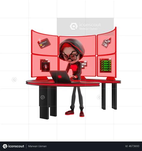 Hacker Stealing User Data 3d Illustration Download In Png Obj Or Blend Format