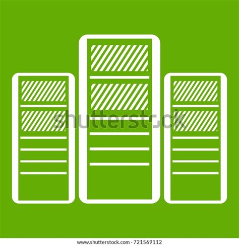 Database Servers Icon White Isolated On Vector De Stock Libre De