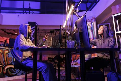 Internet Criminals Planning Online Scam Stock Image Image Of Crime