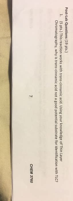 Solved This Reaction Works With Trans Cinnamic Acid Using Chegg