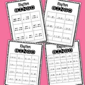 Music Rhythm Bingo Sixteenth Eighth Sixteenth Sixteenth Eighth