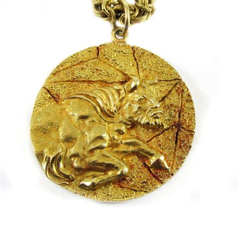 Tiffany And Co Gold Taurus Zodiac Pendant Necklace At StDibs Tiffany Zodiac Necklace Gold