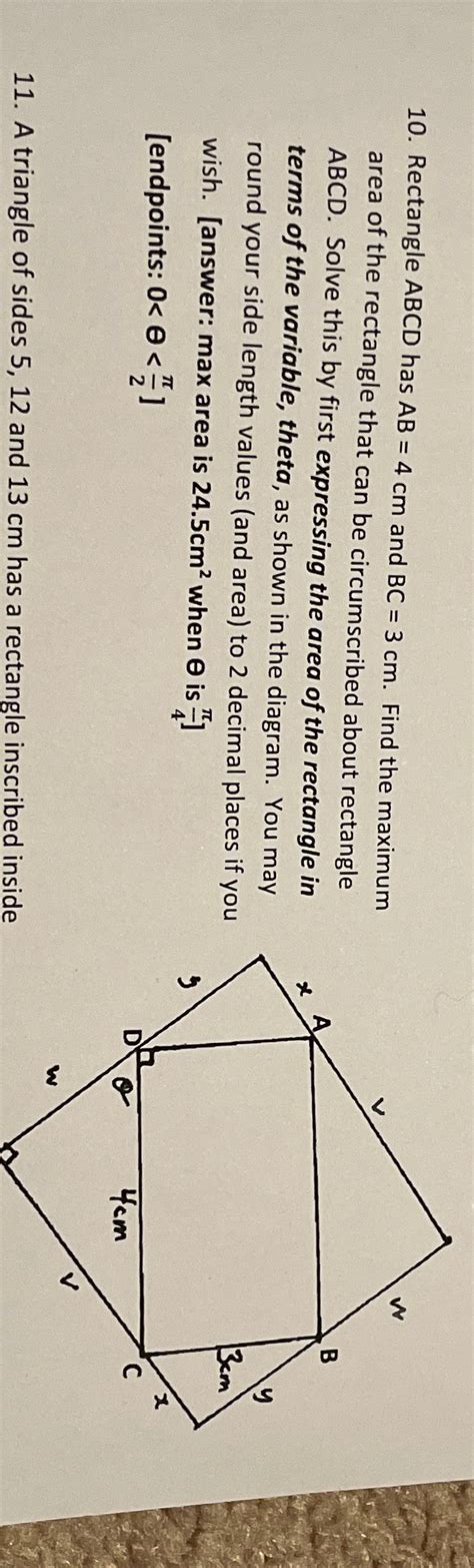 Solved Rectangle Abcd Has Ab4cm ﻿and Bc3cm ﻿find The