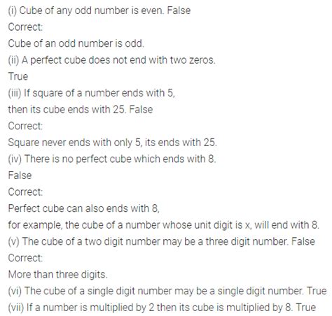 ml aggarwal class 8 solutions for icse maths chapter 4 cubes and cube