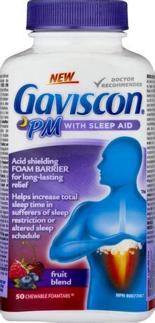 Gaviscon Gaviscon Pm With Sleep Aid Tablet Fruit Blend 50 0 Ea CTC Health