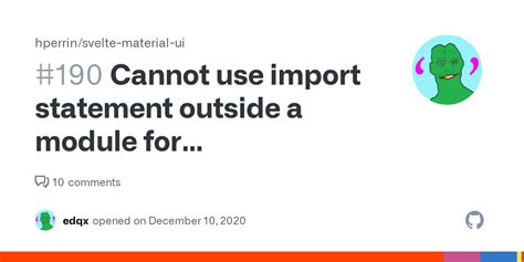 Cannot Use Import Statement Outside A Module For Smui Dialog Issue