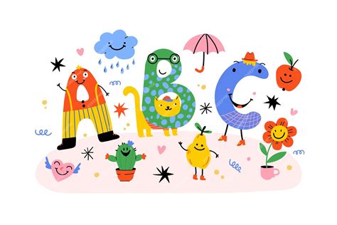 손으로 그린 Abc 배경 무료 벡터