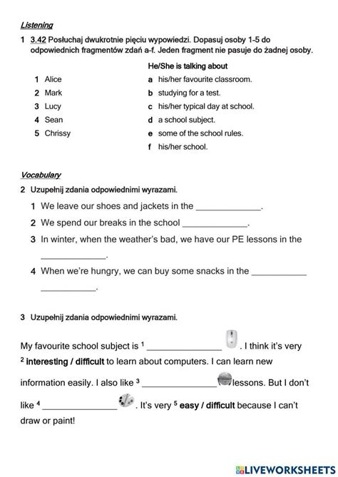 Brainy 5 Unit 4 Lesson 3 Worksheet Vocabulary Exercis