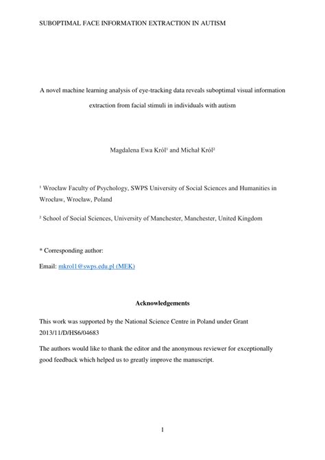 Pdf A Novel Machine Learning Analysis Of Eye Tracking Data Reveals