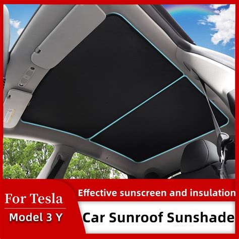 2022 전면 후면 선루프 차양 테슬라 모델 3 모델 Y용 업그레이드 자동차 차양 차양 네트 2023 액세서리 Aliexpress