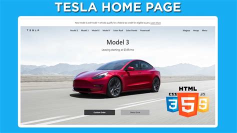 Html Css Ve Javascript Kullanarak Tesla Anasayfasını Klonluyoruz