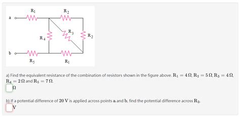 Solved A Find The Equivalent Resistance Of The Combination