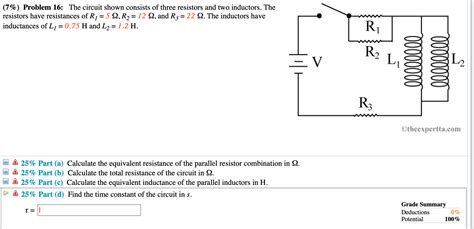 Solved Problem The Circuit Shown Consists Of Thr Chegg Com