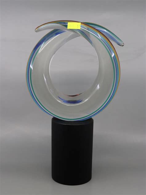 Lot Murano Art Glass Sculpture 1992 Titled Astratia Signed To Base