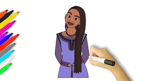 How To Draw Asha Disney Wish Youtube