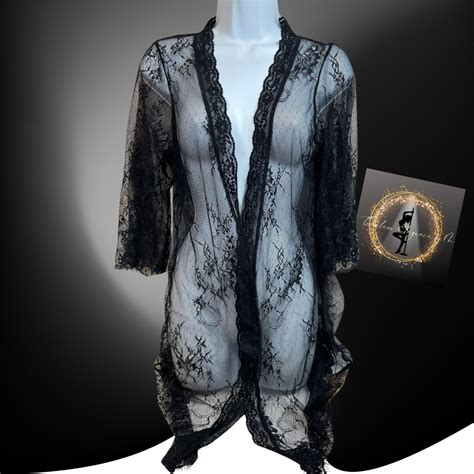Lingerie Robe Sheer Robe Lingerie See Through Lace Robe Robe With