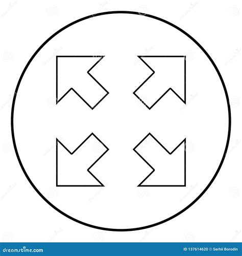Four Arrows Pointing To Different Directions From The Center Icon Black Color Illustration In