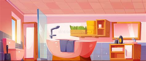 Bathroom Interior Top View Room Design Project Stock Vector