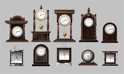Clock Time Antique Vintage Ancient Classic Old Traditional Retro Set