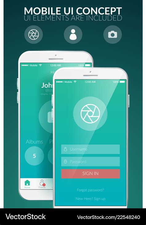 Mobile User Interface Concept Royalty Free Vector Image