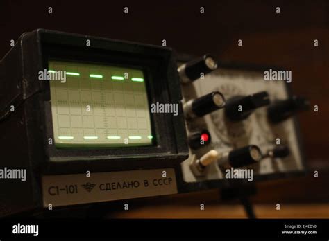 Oscillogram Of An Electrical Signal On The Oscilloscope Screen Stock