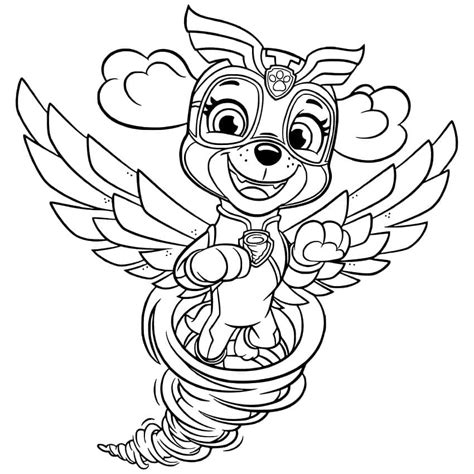 Paw Patrol Mighty Pups Skye Coloring Page Download Print Or Color
