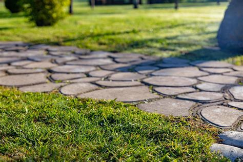 Beautiful Garden Path Made Of Irregular Natural Stones The Path Winds