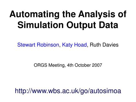 Ppt Automating The Analysis Of Simulation Output Data Powerpoint Presentation Id1247523