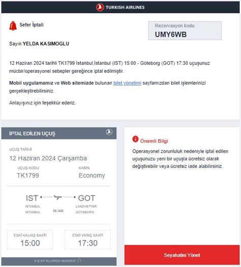 THY Türk Hava Yolları Sefer İptali - Bilet Değişikliği/iadesi Yapılmadı ...