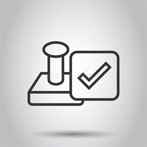 Approve Stamp Icon In Flat Style Accept Check Mark Vector Illustration