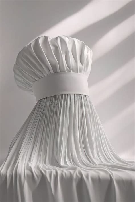 A White Toque Chef Hat Resting On A White Background Stock Illustration