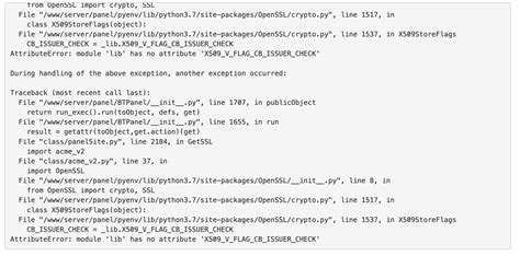 Troubleshooting Attributeerror Module Lib Has No Attribute X509vflagcbissuercheck