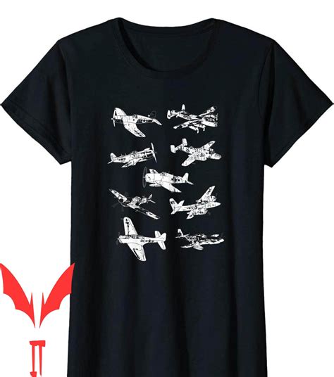 World War Lean T Shirt Us Fighter Aircraft Vintage Airplanes